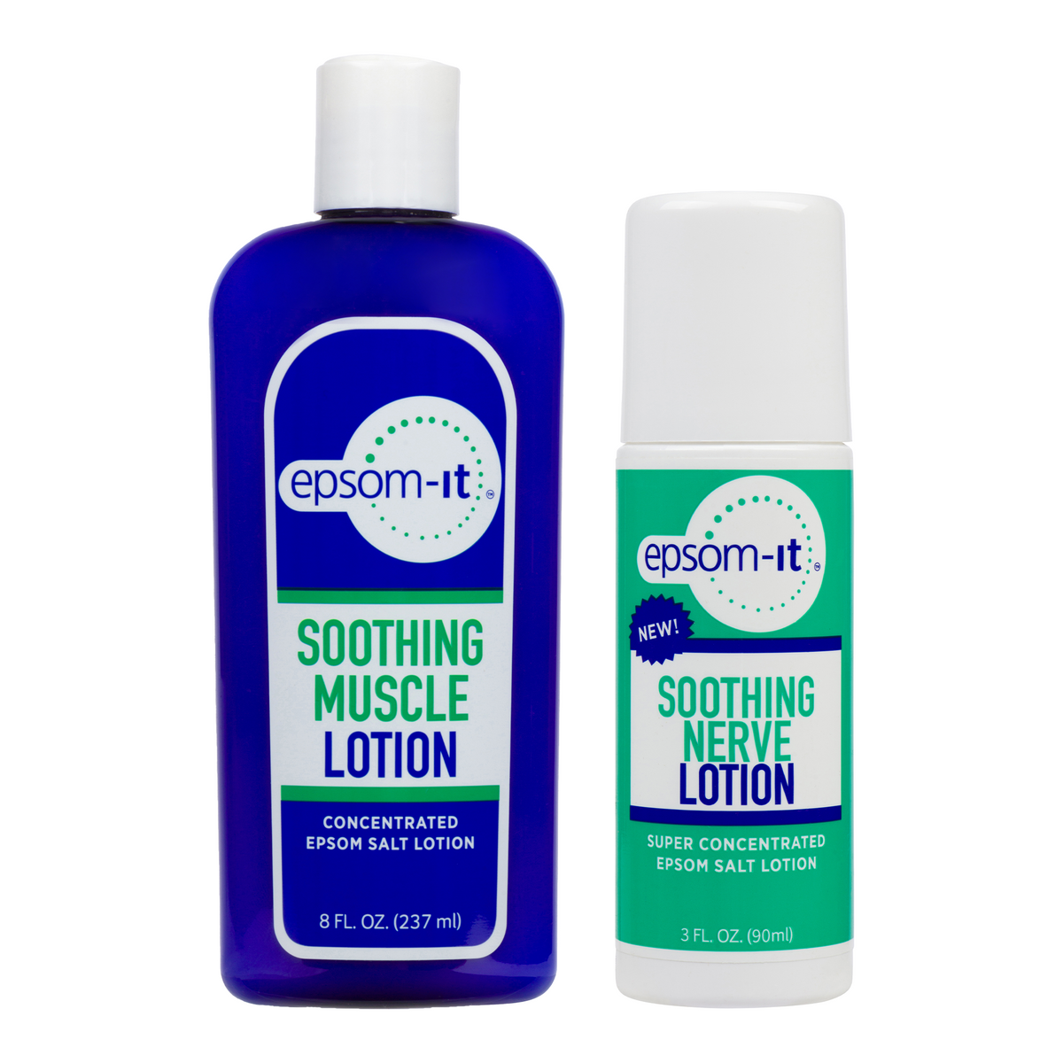 Epsom Salt Lotion Bottle + Rollerball - Soothes Nerve Discomfort – Epsom-It