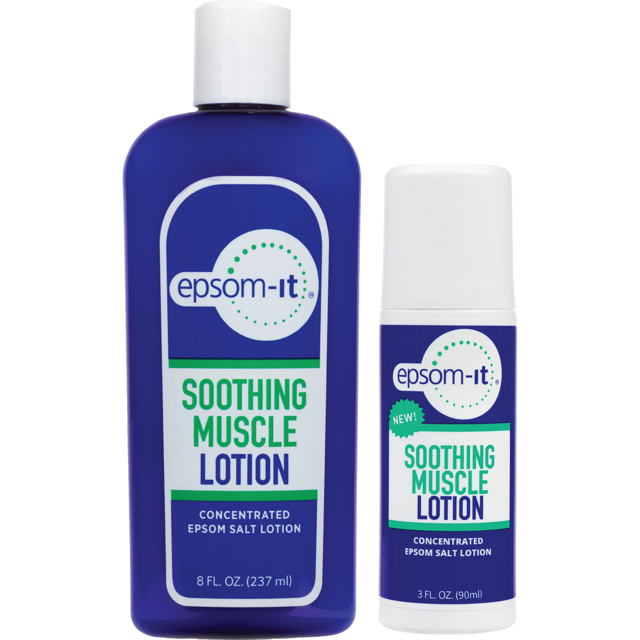 Epsom Salt Lotion - Muscle Soothing - Bottle + Rollerball Bundle – Epsom-It